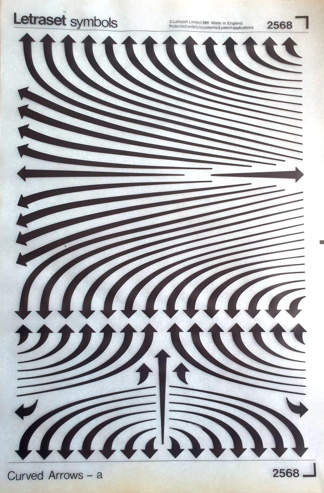 CURVED ARROWS / 3D Arrows / Symbols Letraset Rub on Symbol Shape ...