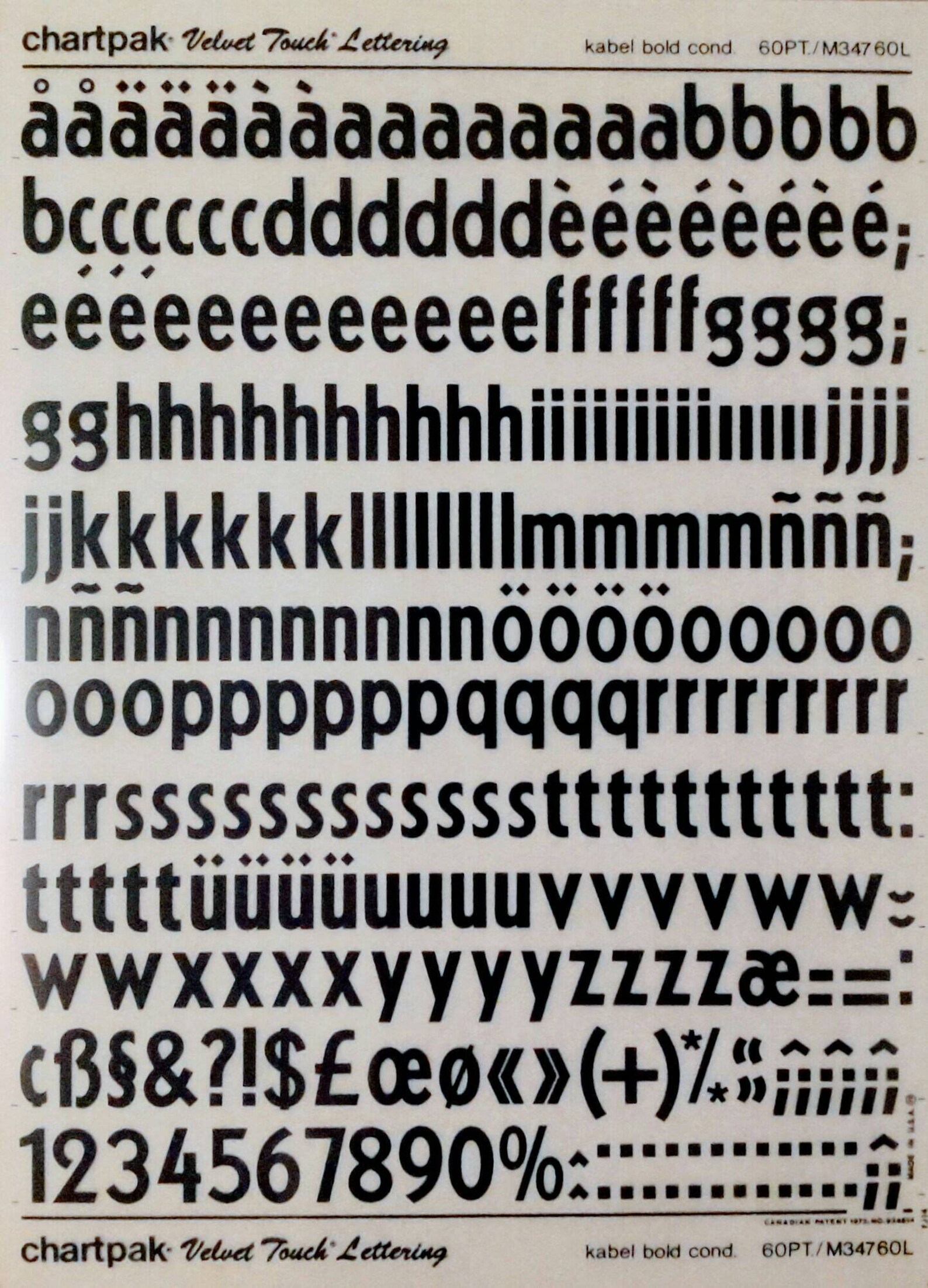 KABEL BOLD CONDENSED Chartpak Dry Letter Transfers choose Font Size - Etsy