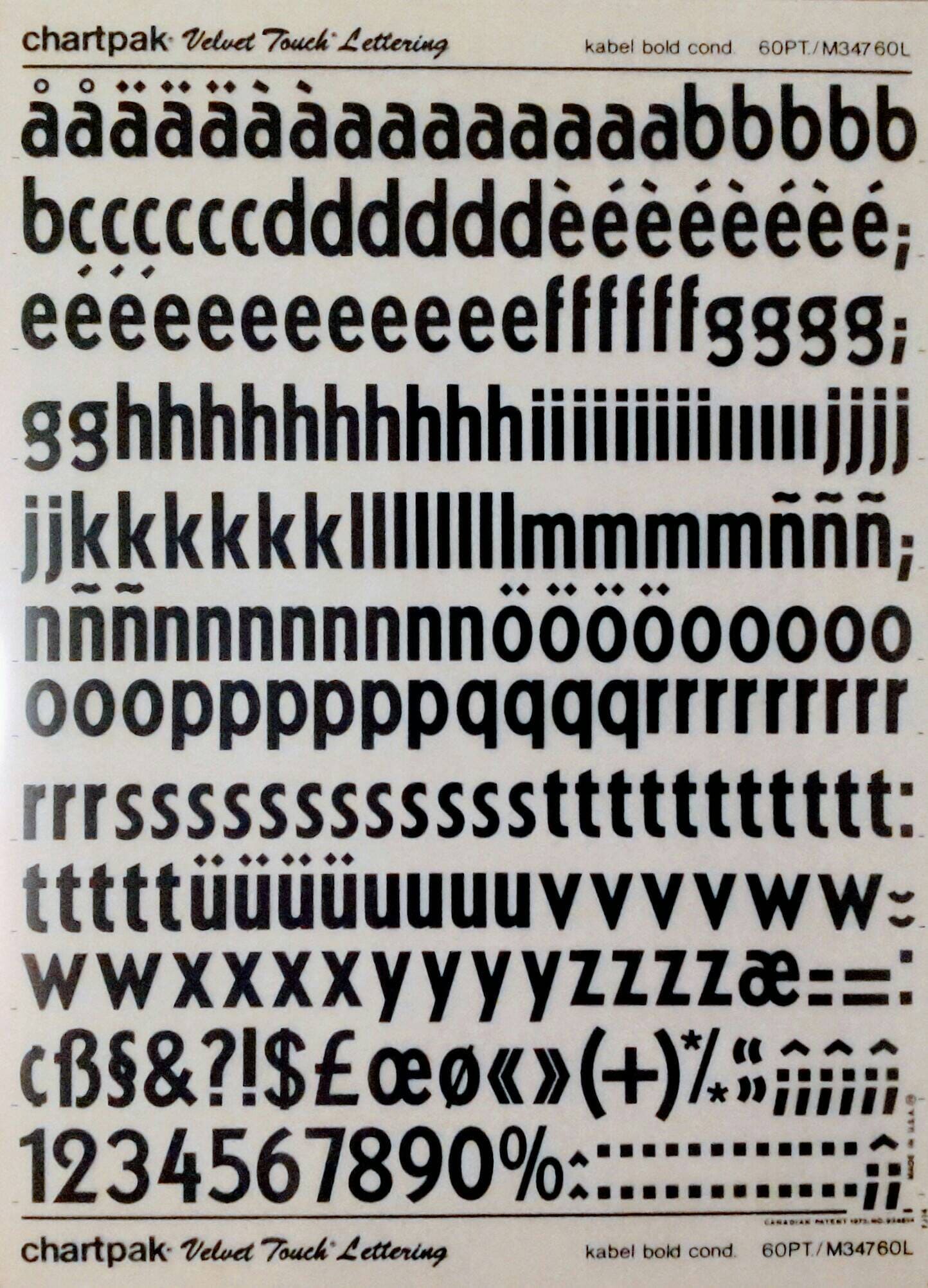 KABEL BOLD CONDENSED Chartpak Dry Letter Transfers choose Font Size - Etsy