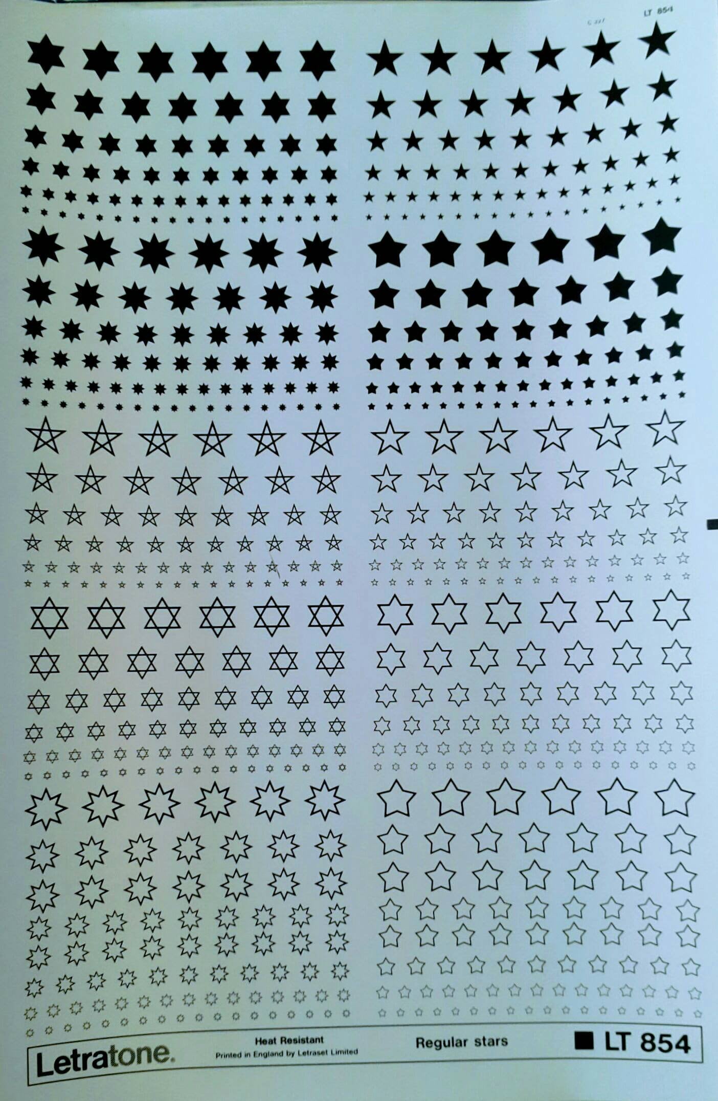 STARS - Manga Screentone Letratone Letraset / Mecanorma Shading Film ...