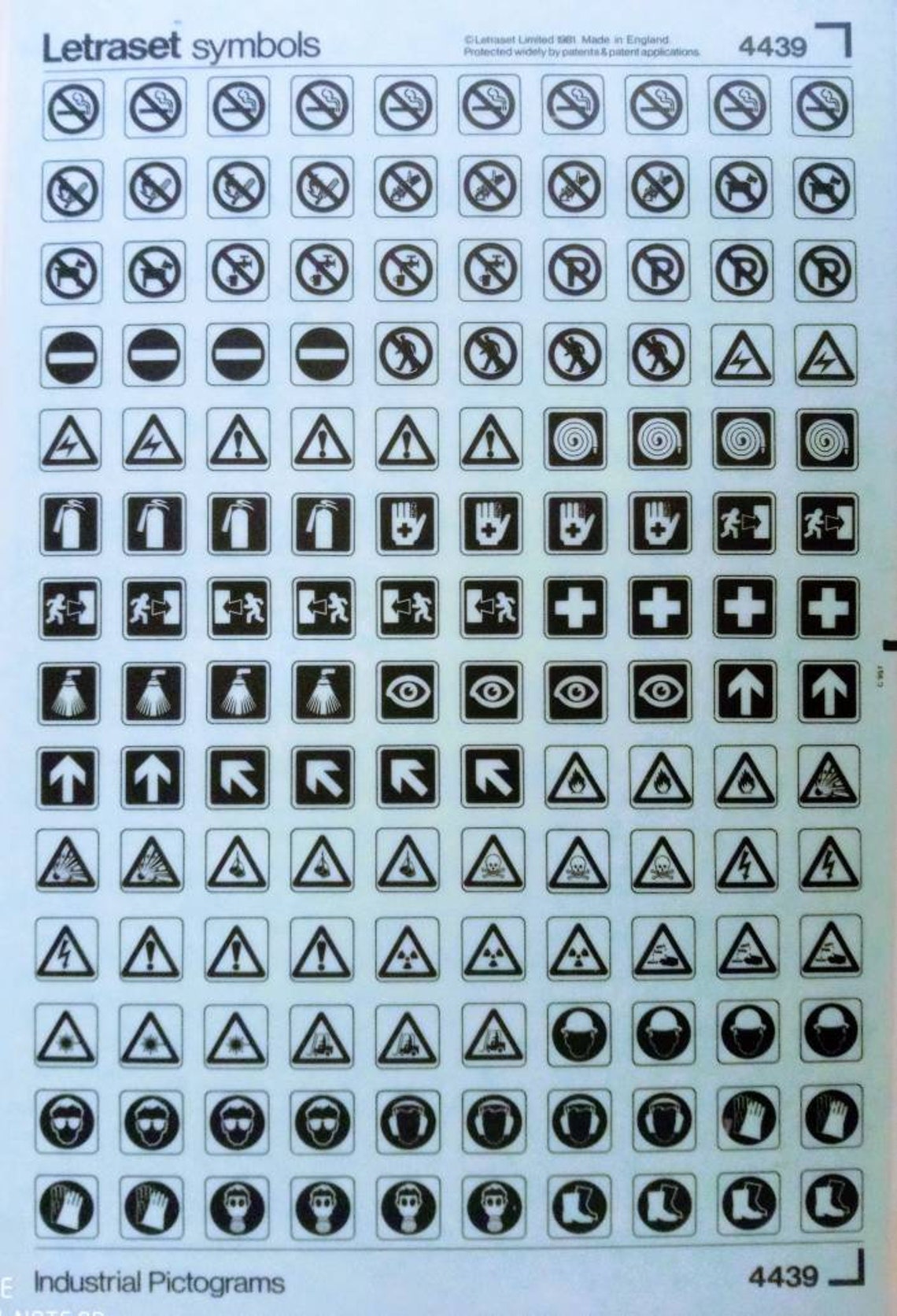 INDUSTRIAL CHART SYMBOLS / Information Pictograms Letraset | Etsy