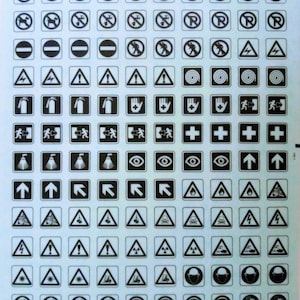 INDUSTRIAL CHART SYMBOLS / Information Pictograms - Black and White ...
