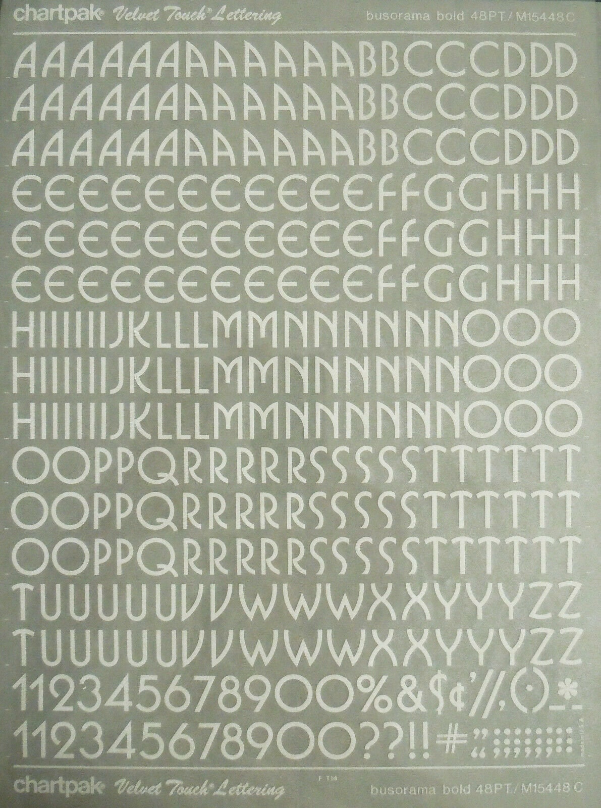 BUSORAMA BOLD - White Chartpak Letter/number Dry Rub on Transfers - Etsy