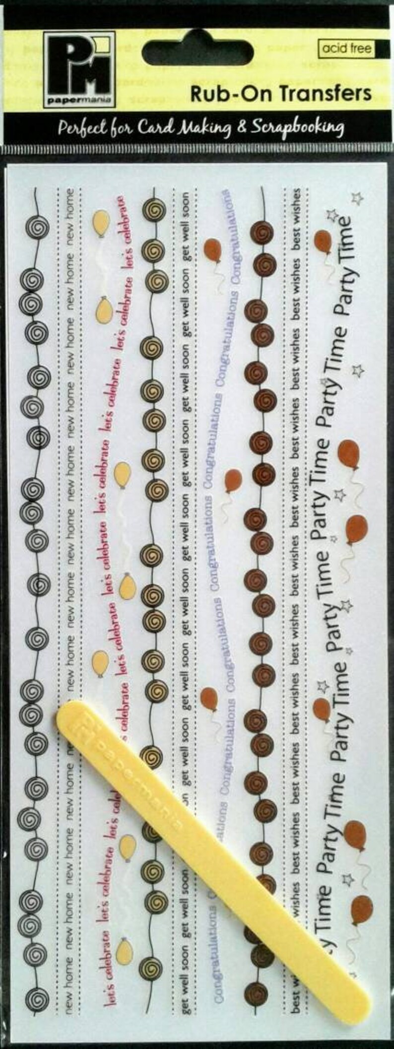 Various Papermania Rub on PICTURES / WORDS / PHRASES - Dry Rub on ...