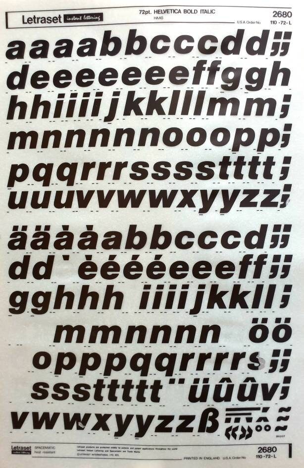 HELVETICA BOLD ITALIC 20pt/36pt/60pt/72pt/84pt/ Letraset - Etsy