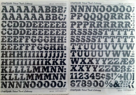 PIE CUT Chartpak Vintage Letter/number Dry Rub on Transfers - Etsy
