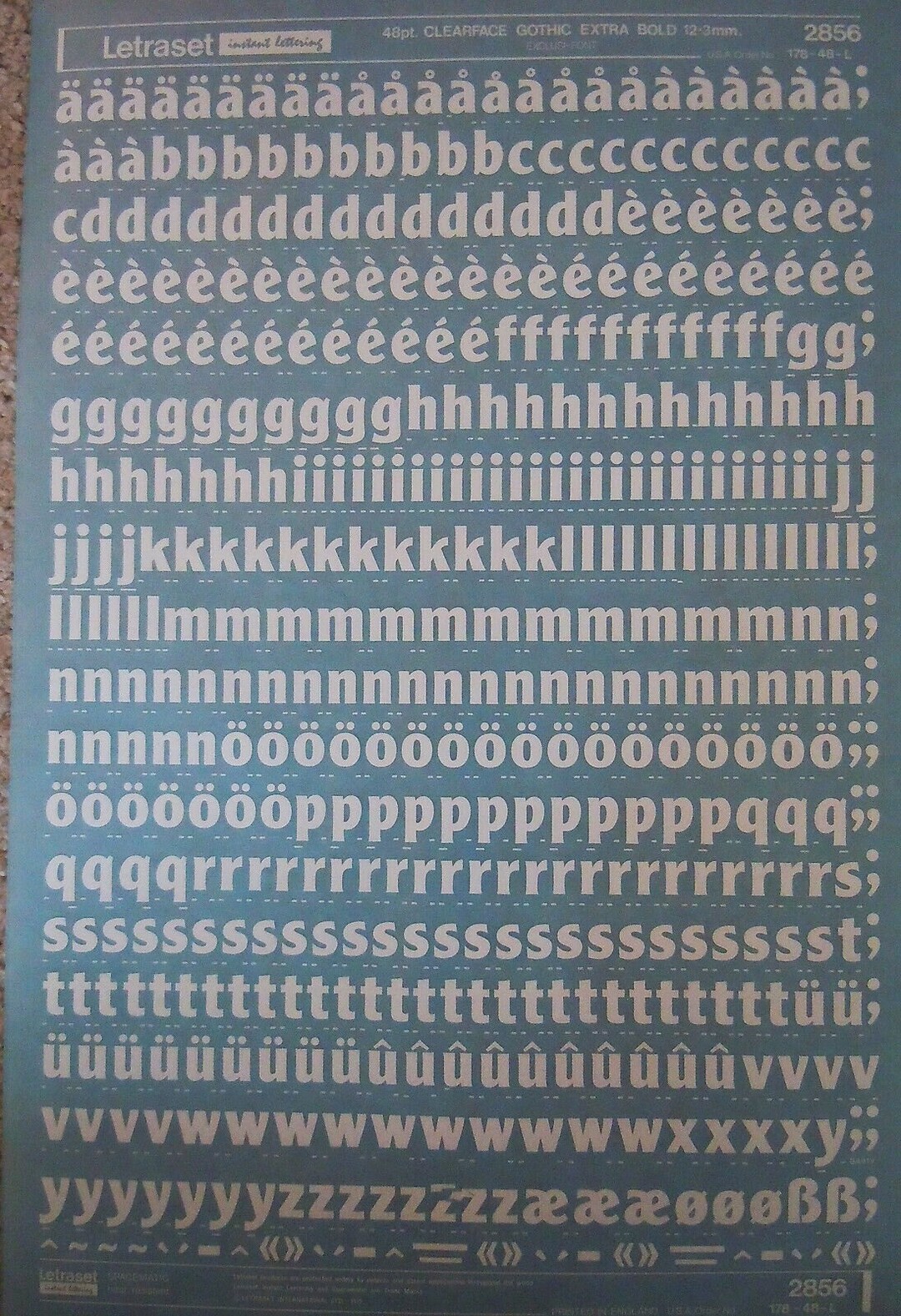 CLEARFACE GOTHIC Extra BOLD White Letraset Instant Rub on - Etsy