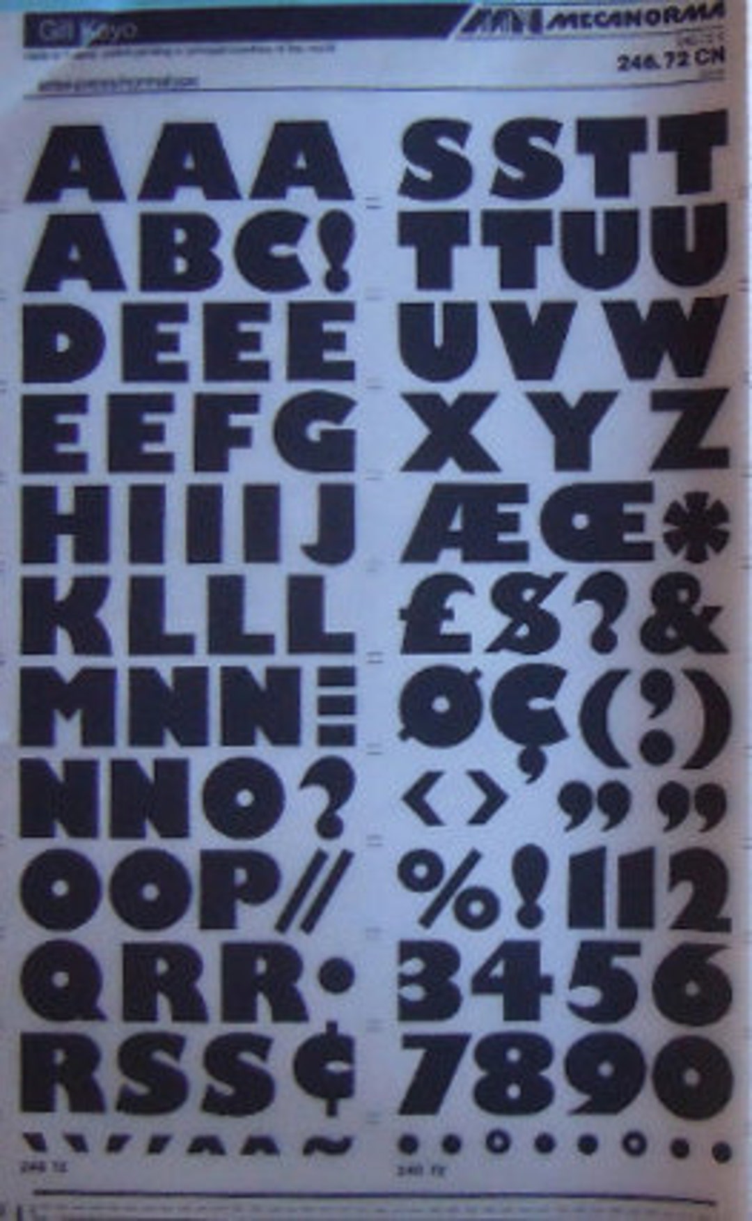 GILL KAYO 7mm 20mm Mecanorma Instant Rub on Letter Transfers choose ...