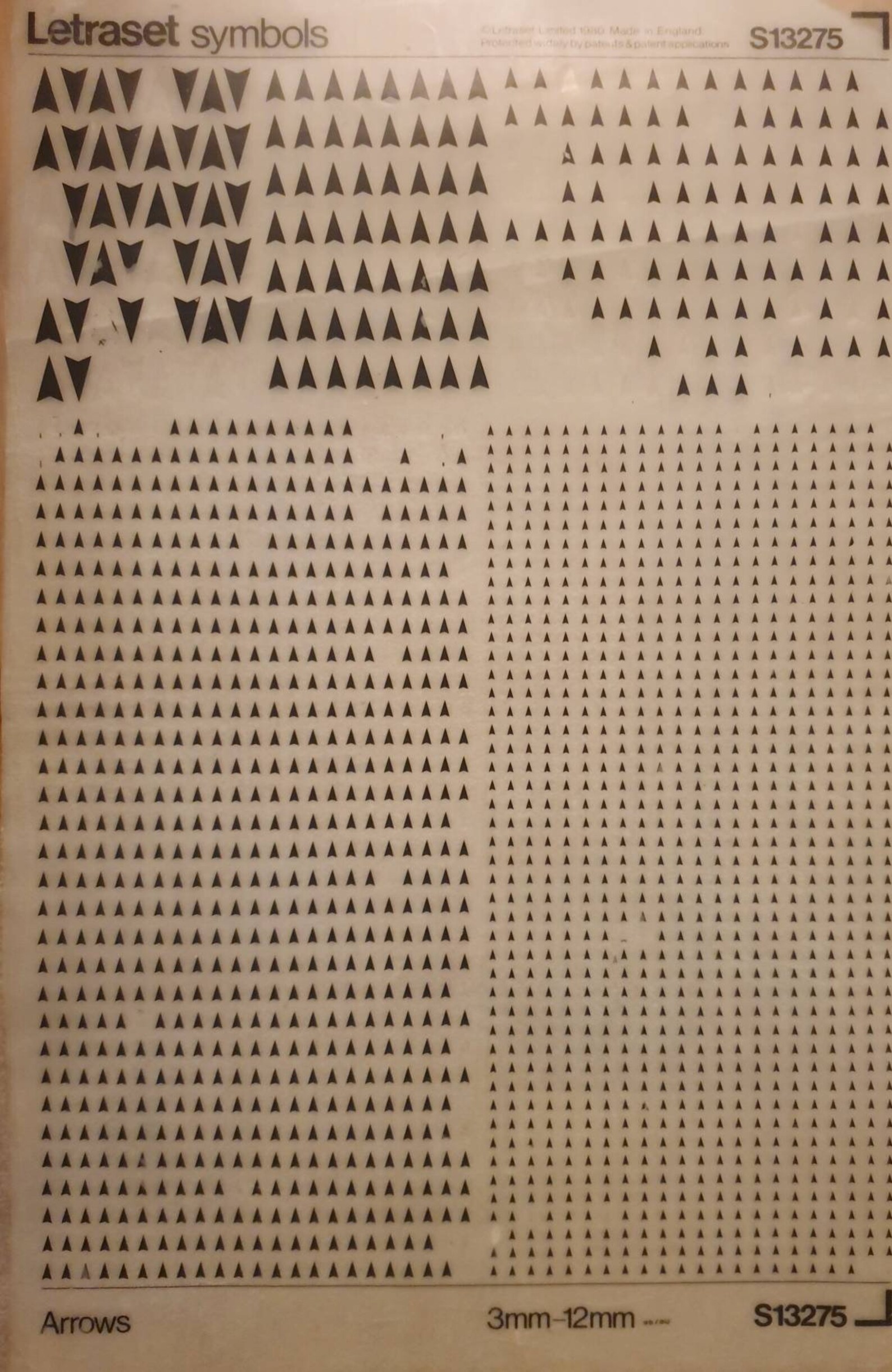 ARROWS Symbols Letraset Rub on Symbol Shape Transfers | Etsy