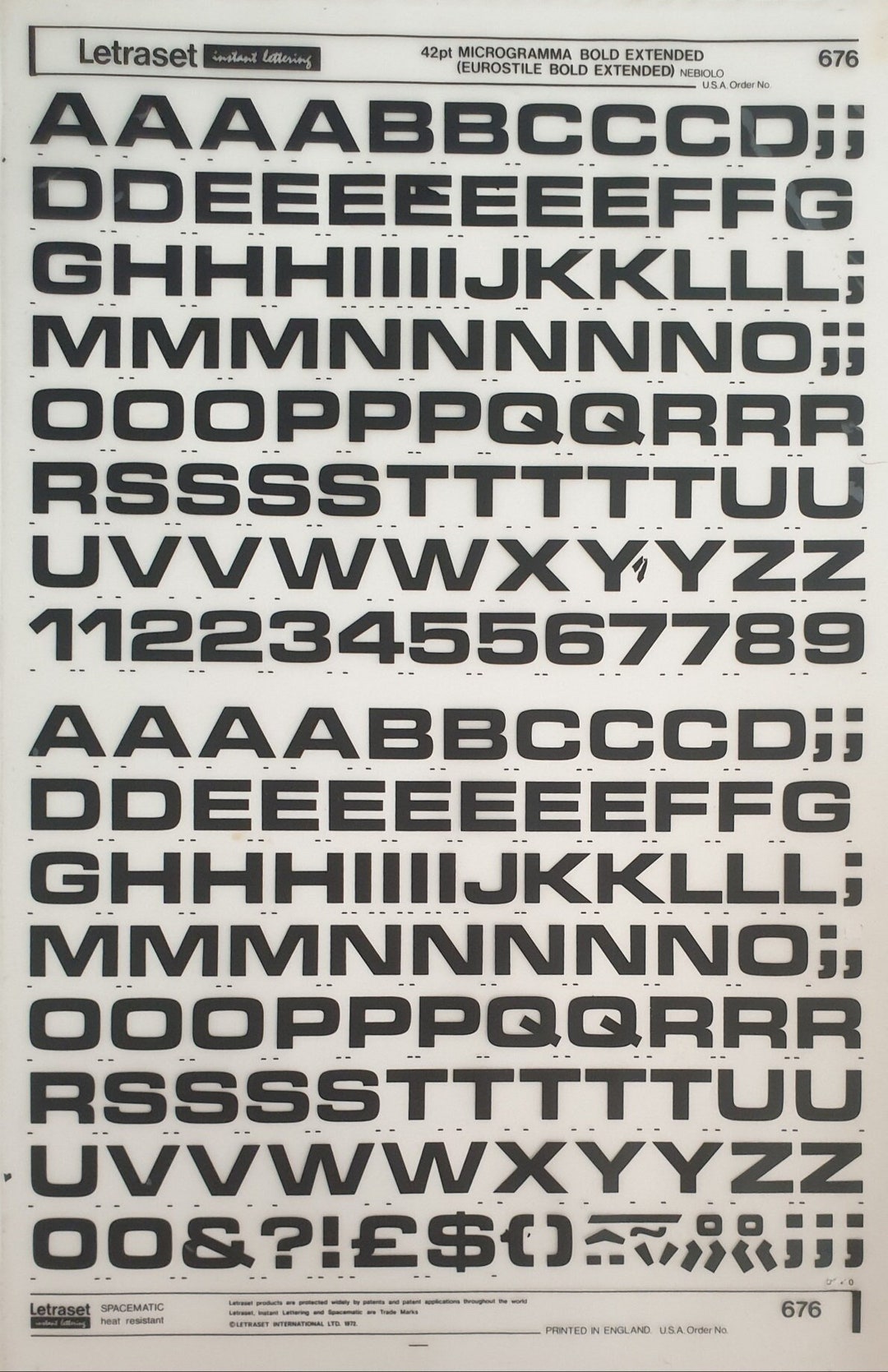 MICROGRAMMA BOLD EXTENDED 36pt/28pt/12pt Letraset Vintage - Etsy