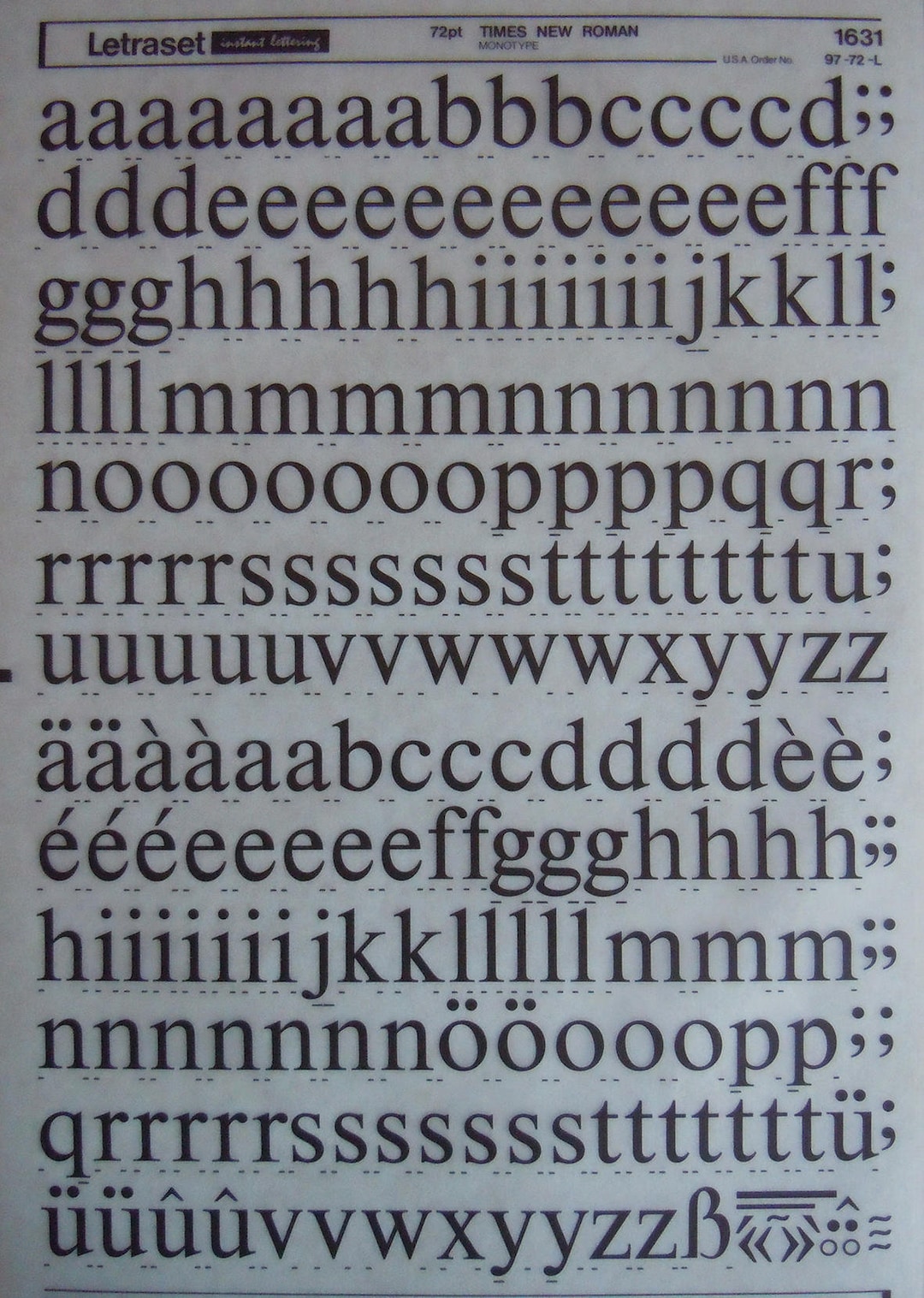TIMES NEW ROMAN 30pt/48pt/60pt/72pt Letraset Vintage Instant - Etsy New ...