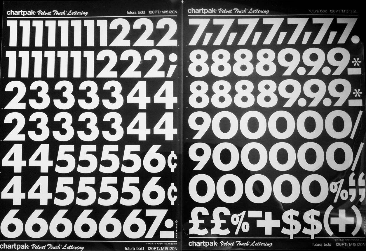 FUTURA BOLD White Numbers Chartpak Number Dry Rub on Transfers - Etsy