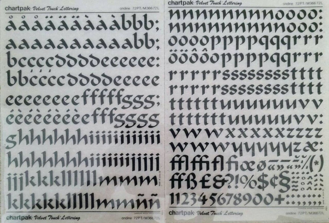 ONDINE - Chartpak Vintage Letter/number Dry Rub on Transfers (ref M366 ...