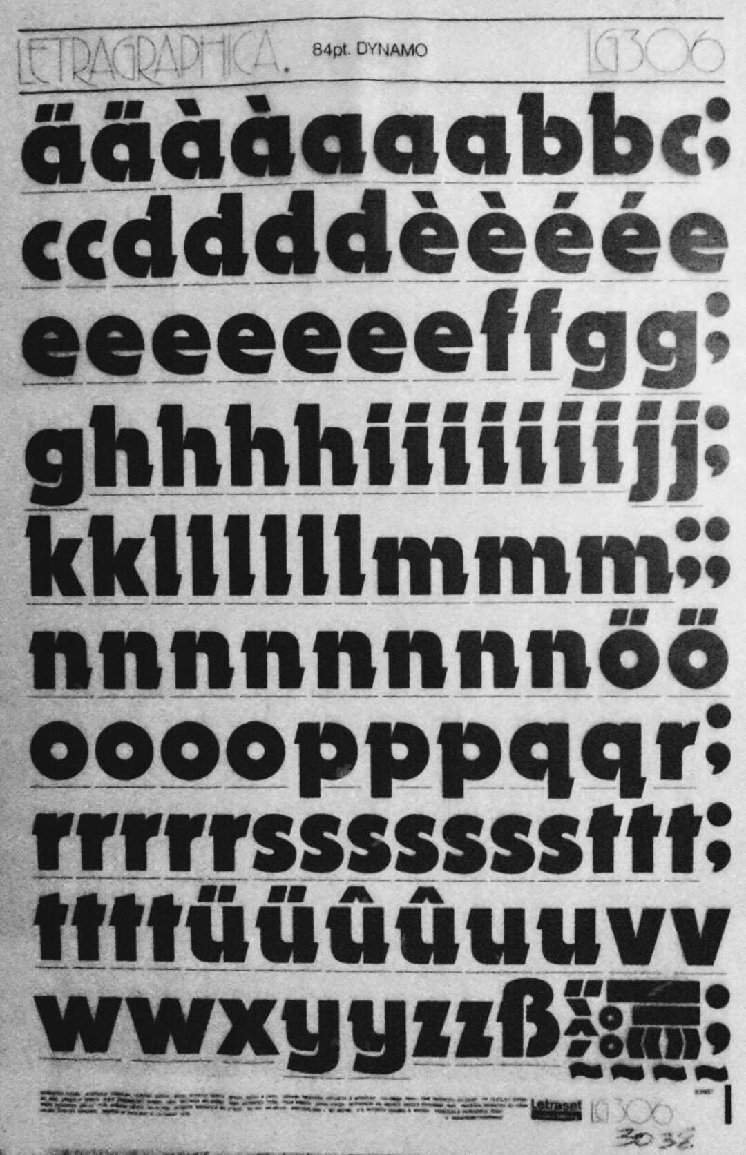DYNAMO (30pt - 84pt) Letraset Vintage Instant Rub on Letter Transfers ...