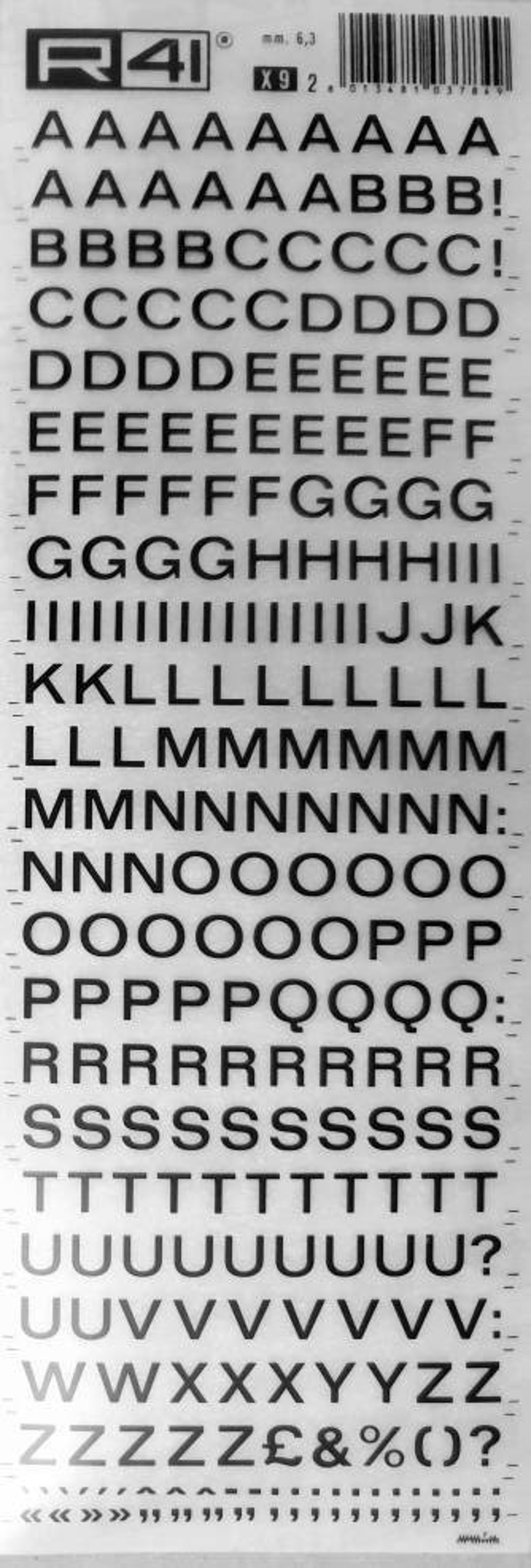 FOLIO Letter Transfers 4mm/5mm/6mm R41 X Dry Rub on Letter Transfers - Etsy