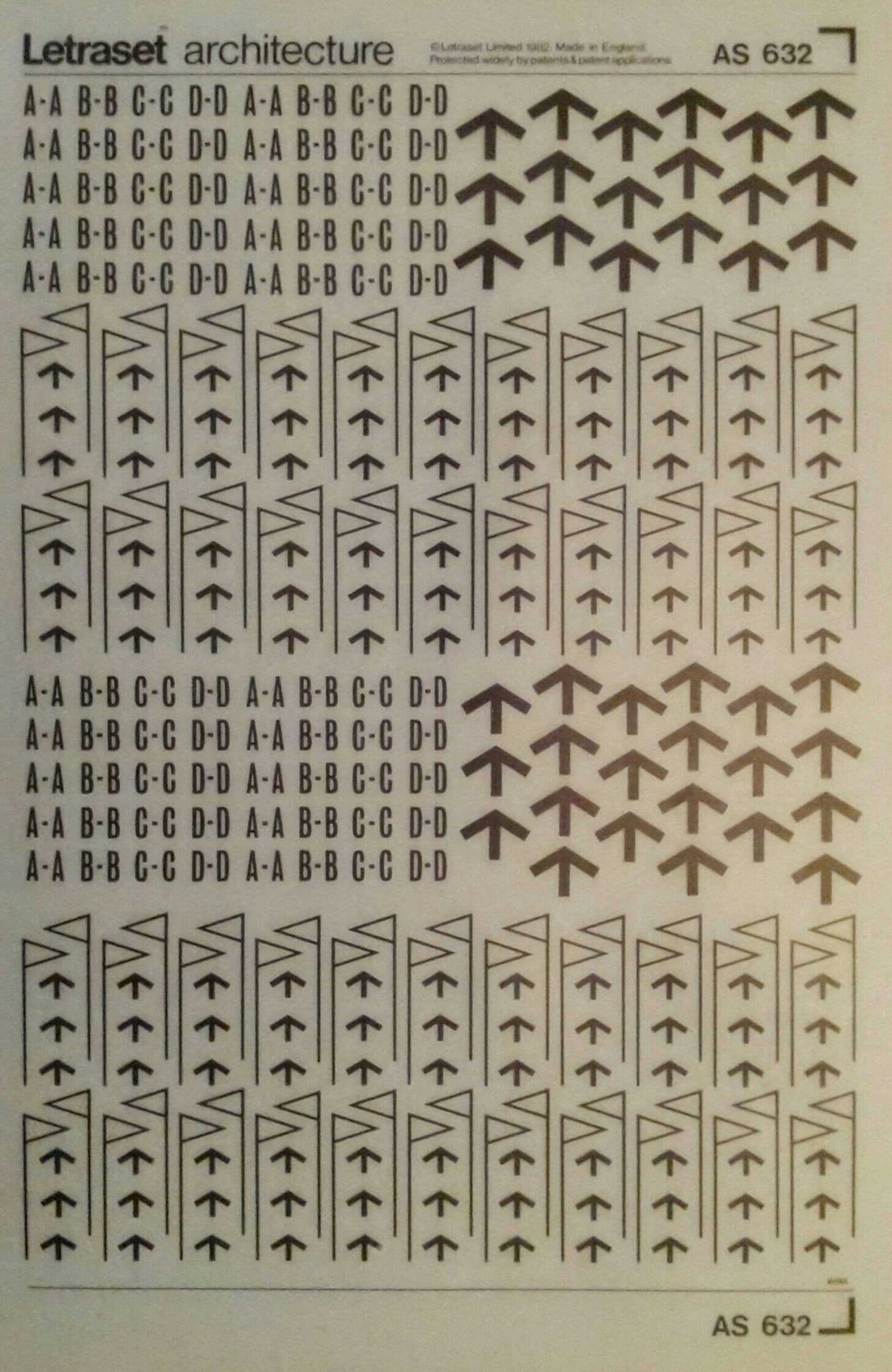 ARROWS Symbols Letraset Rub on Symbol Shape Transfers - Etsy