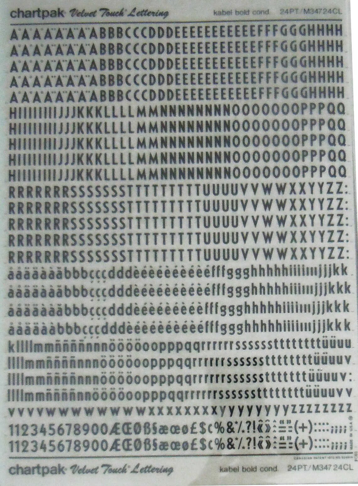 KABEL BOLD CONDENSED Chartpak Dry Letter Transfers choose - Etsy