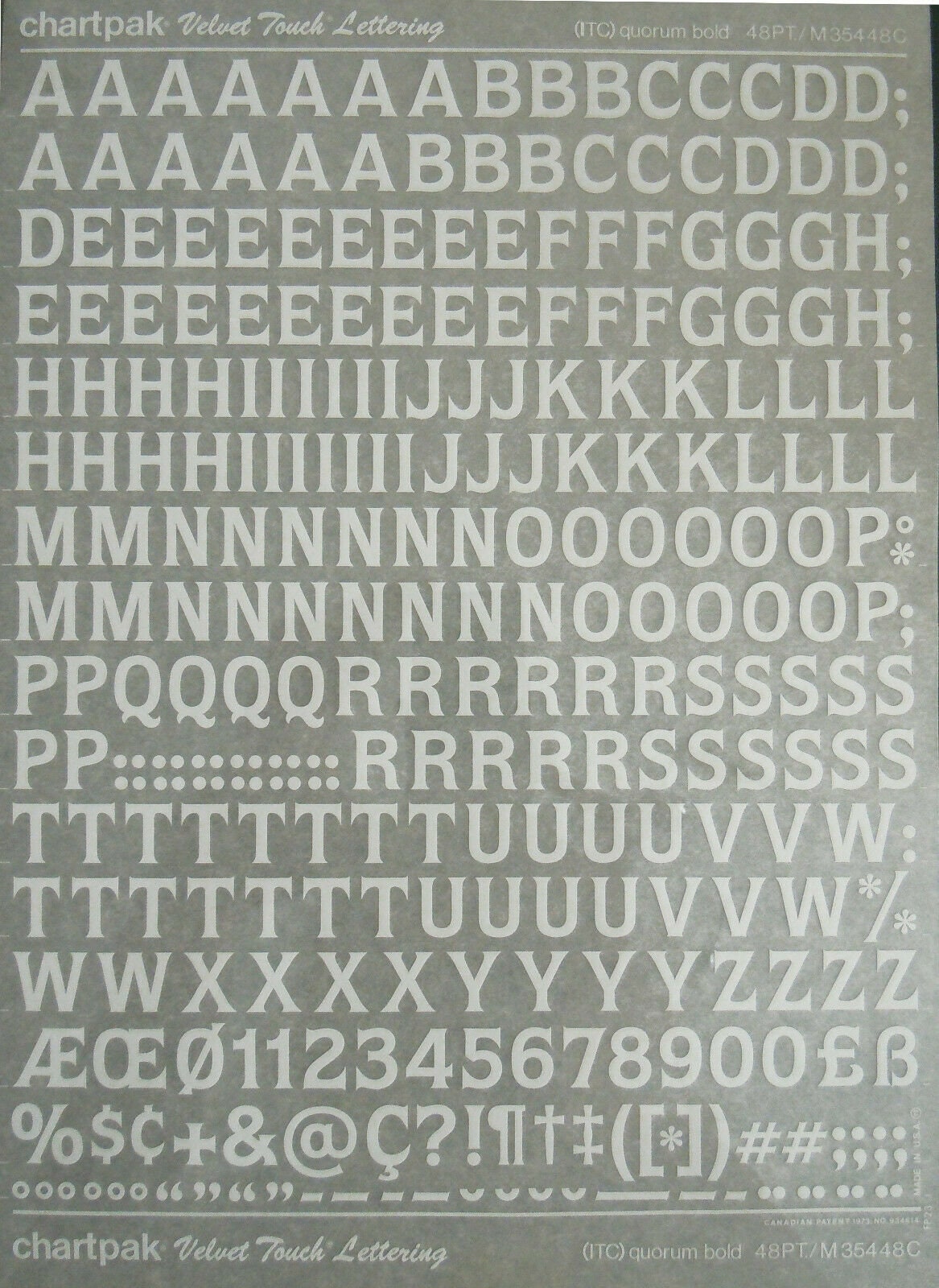 QUORUM BOLD White Vintage Chartpak Letter/number Dry Rub on - Etsy