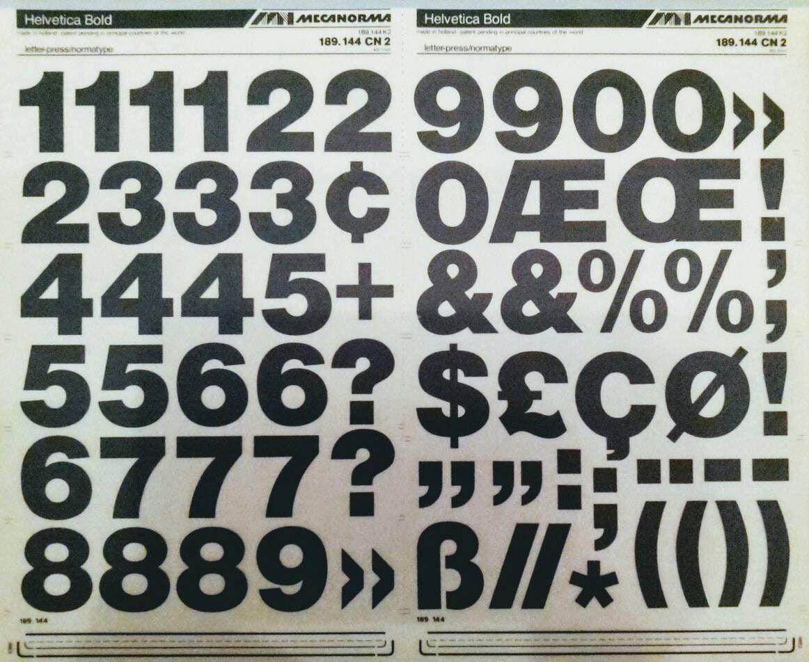 HELVETICA BOLD NUMBERS Mecanorma Instant Rub on Numeral - Etsy