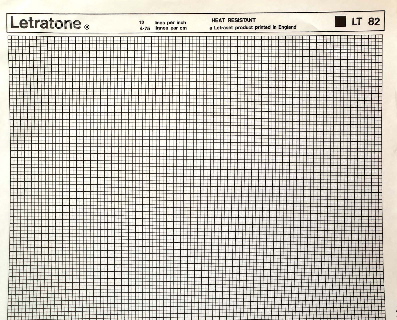 SQUARE GRID Letraset Letratone / Normatone Adhesive Manga SCREENTONE ...