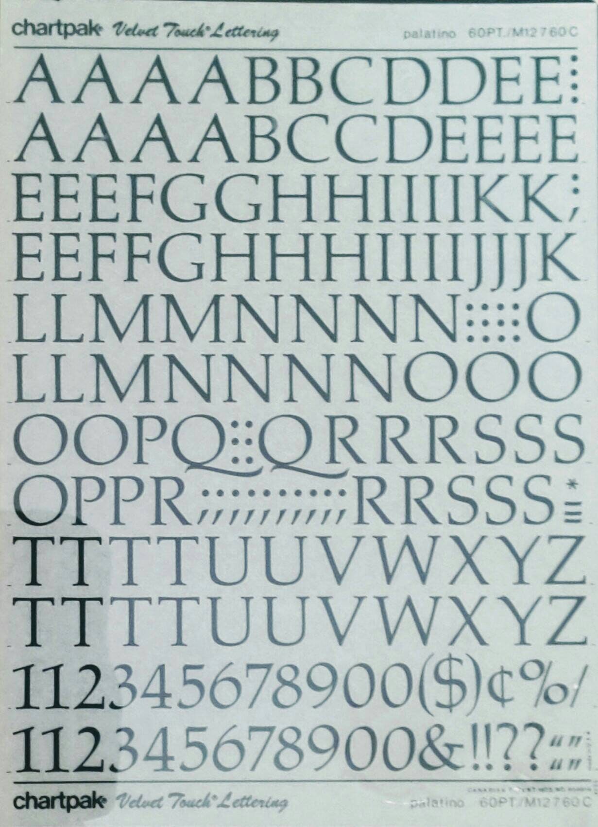 PALATINO - Chartpak Letter/number Dry Rub on Transfers (ref M127) - Etsy