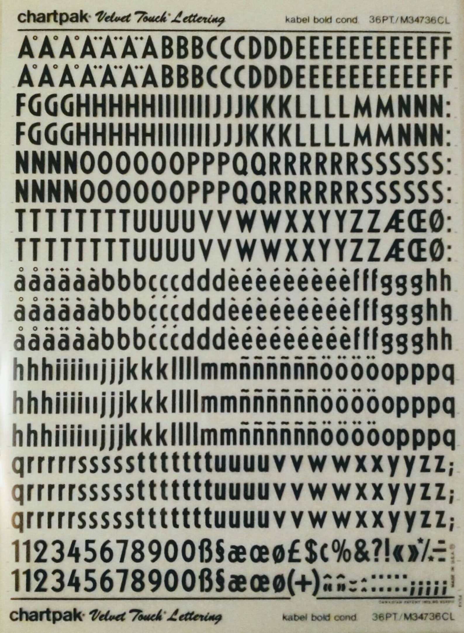 KABEL BOLD CONDENSED Chartpak Dry Letter Transfers choose - Etsy