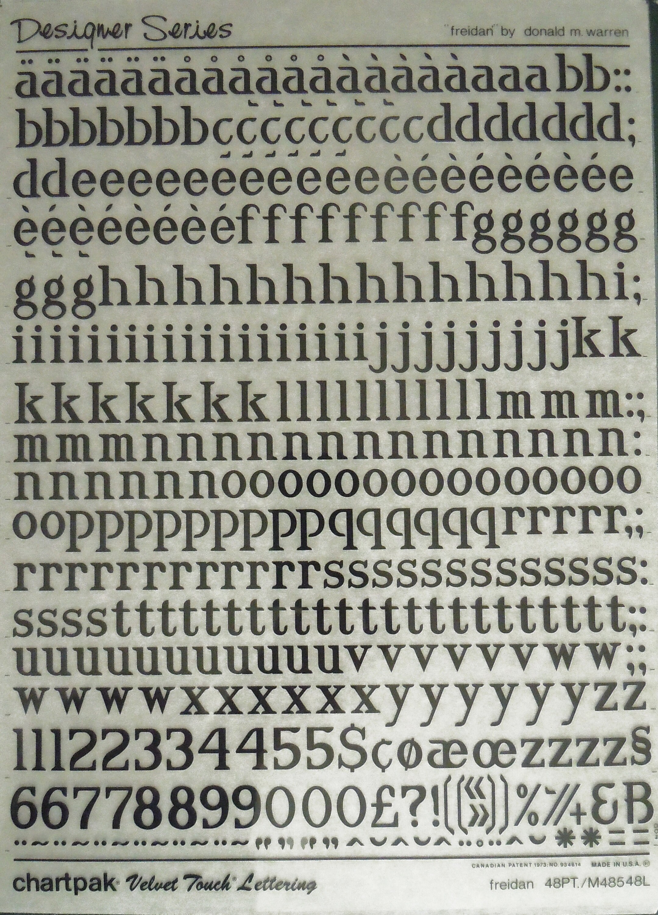 FREIDAN 36pt 72pt CHARTPAK Dry Letter Transfers Designer - Etsy