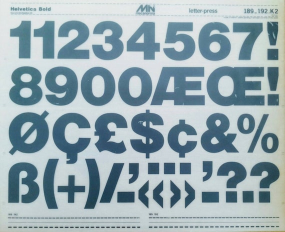 HELVETICA BOLD NUMBERS Mecanorma Instant Rub on Numeral - Etsy