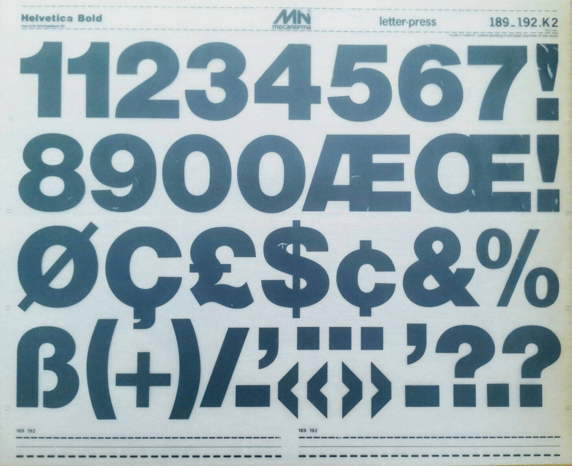 HELVETICA BOLD NUMBERS Mecanorma Instant Rub on Numeral - Etsy