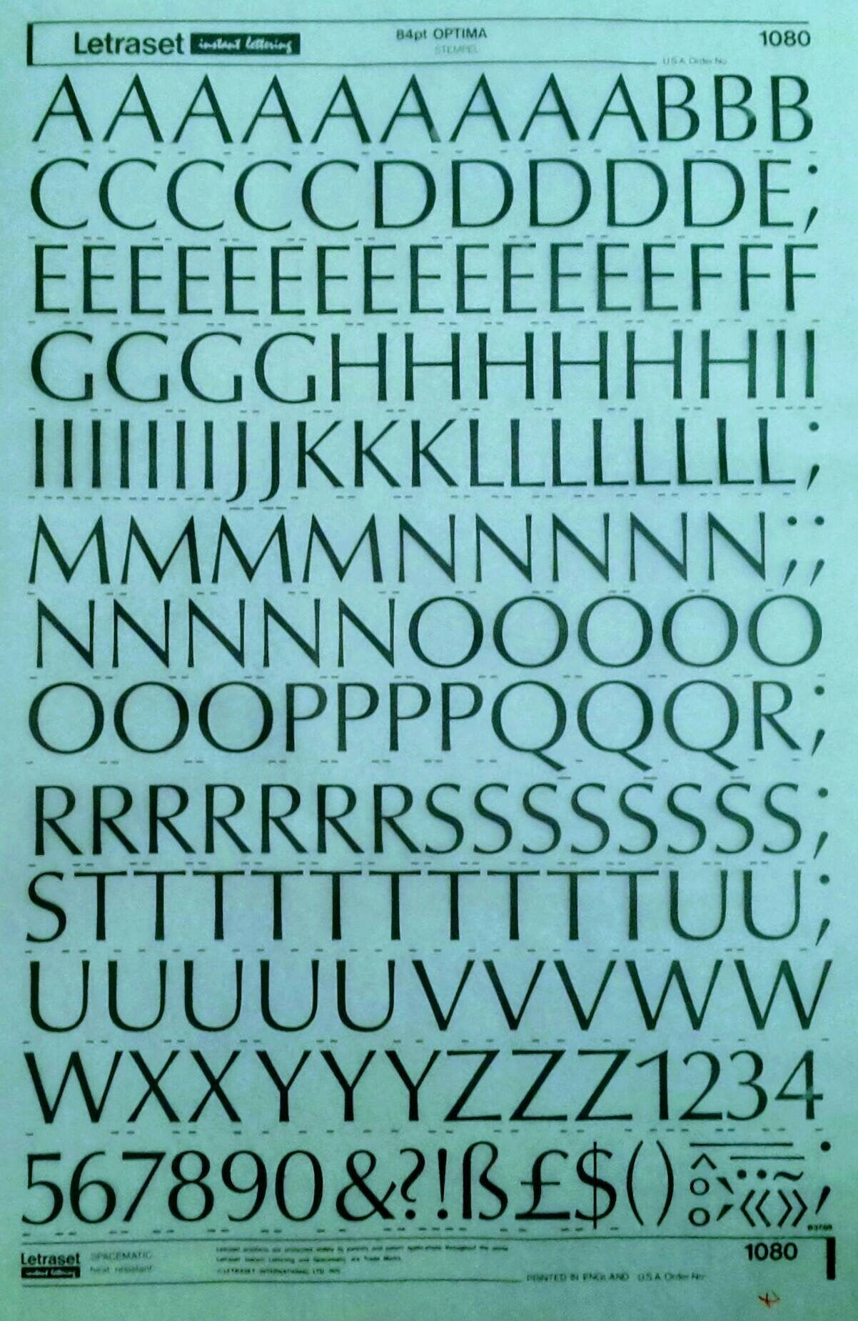 Optima Font Poster