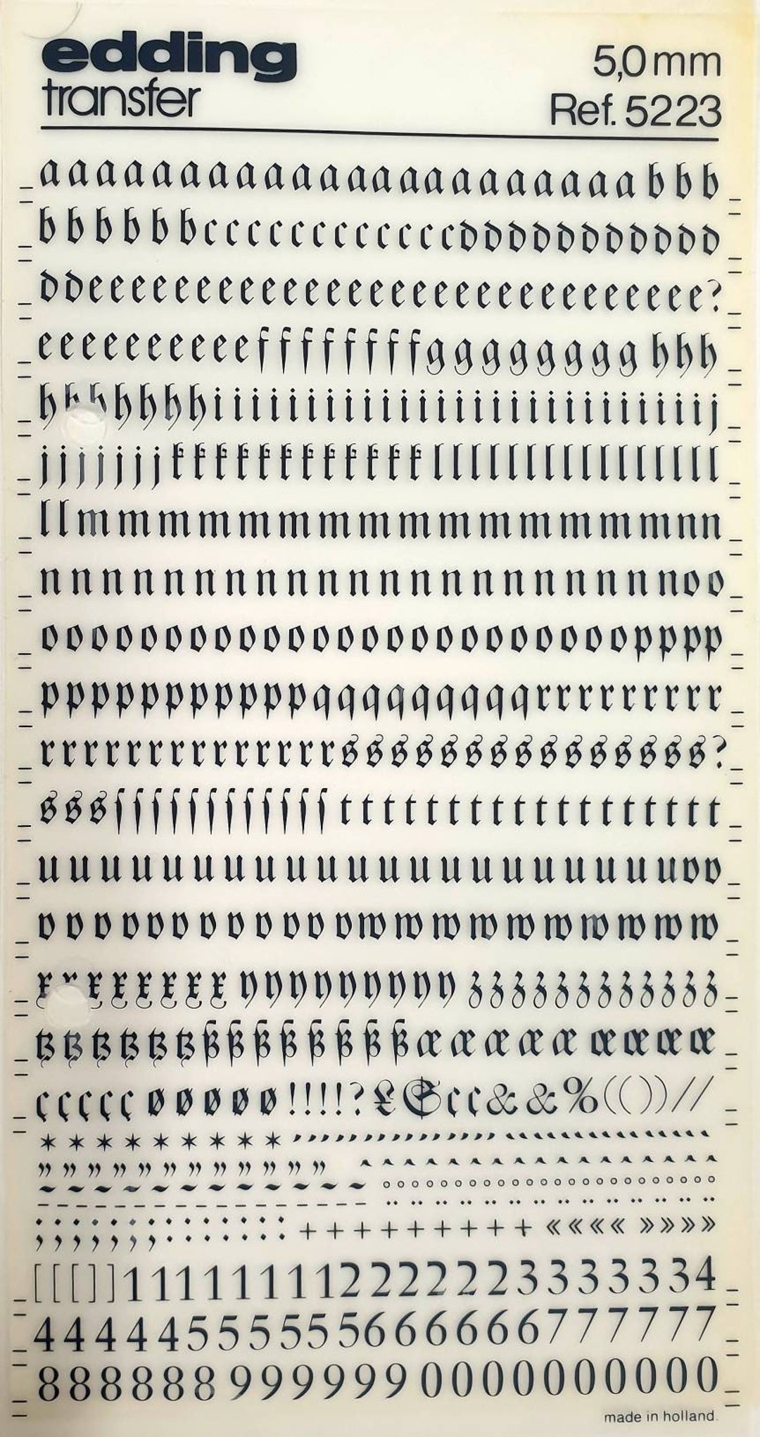 Medieval Style Rub on Letter Transfers 5mm Small Eddings Transfer Sheet ...