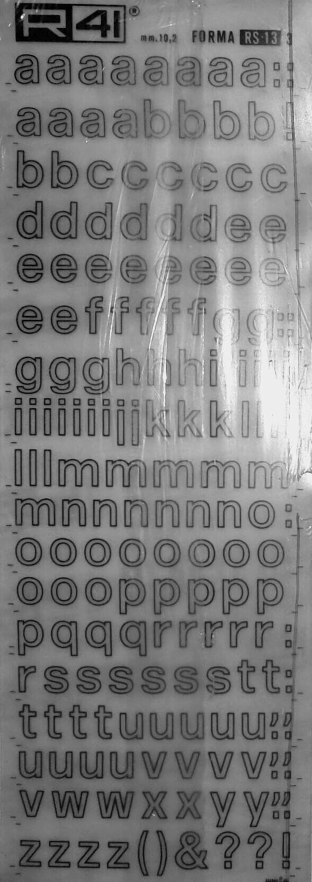 FORMA OUTLINES Letter / Number Transfers - R41 Dry Rub on Transfers ...