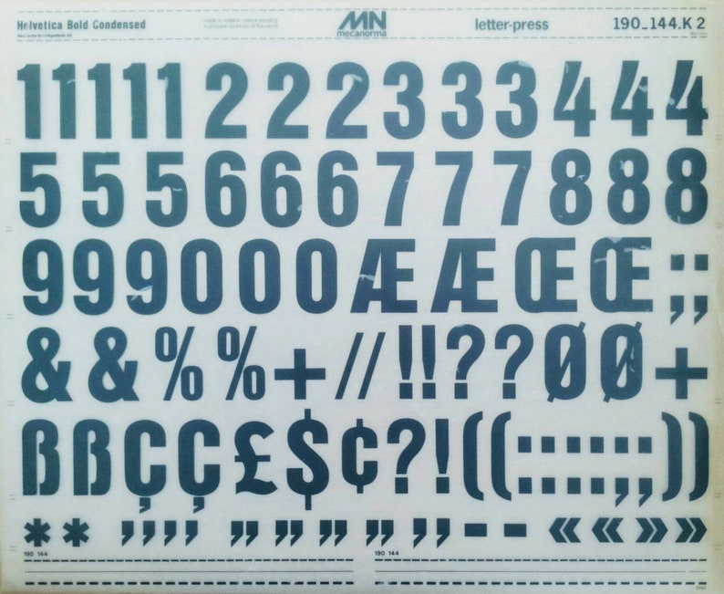 HELVETICA BOLD NUMBERS Mecanorma Instant Rub on Numeral - Etsy