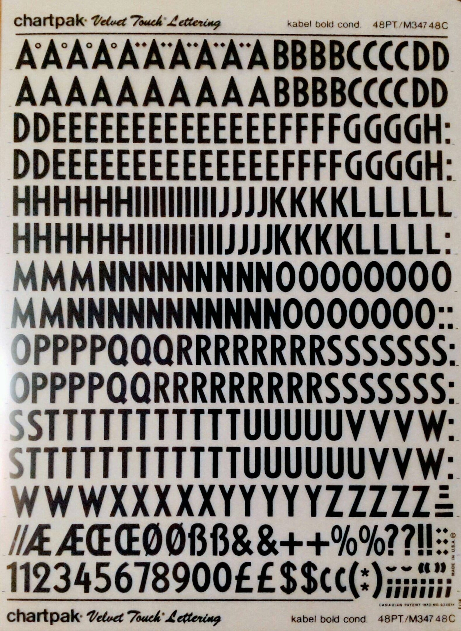 KABEL BOLD CONDENSED Chartpak Dry Letter Transfers choose Font Size - Etsy