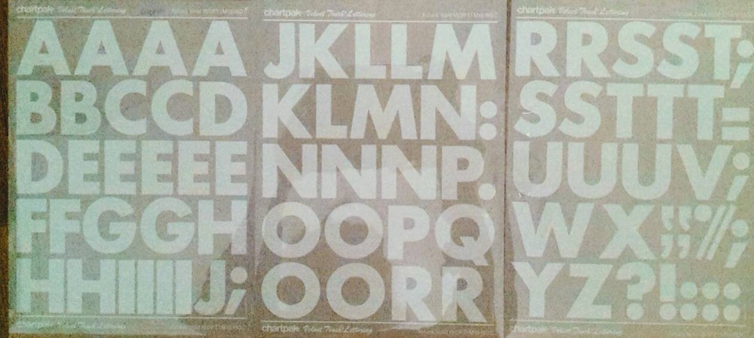 FUTURA BOLD - White Chartpak Letter/number Dry Rub on Transfers / Ref ...