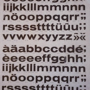 VENUS BOLD EXTENDED (16pt/66pt/96pt) Letraset Vintage Instant Rub on ...