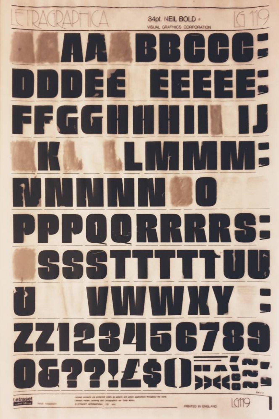 NEIL BOLD Letraset / Mecanorma Instant Rub on Letter - Etsy