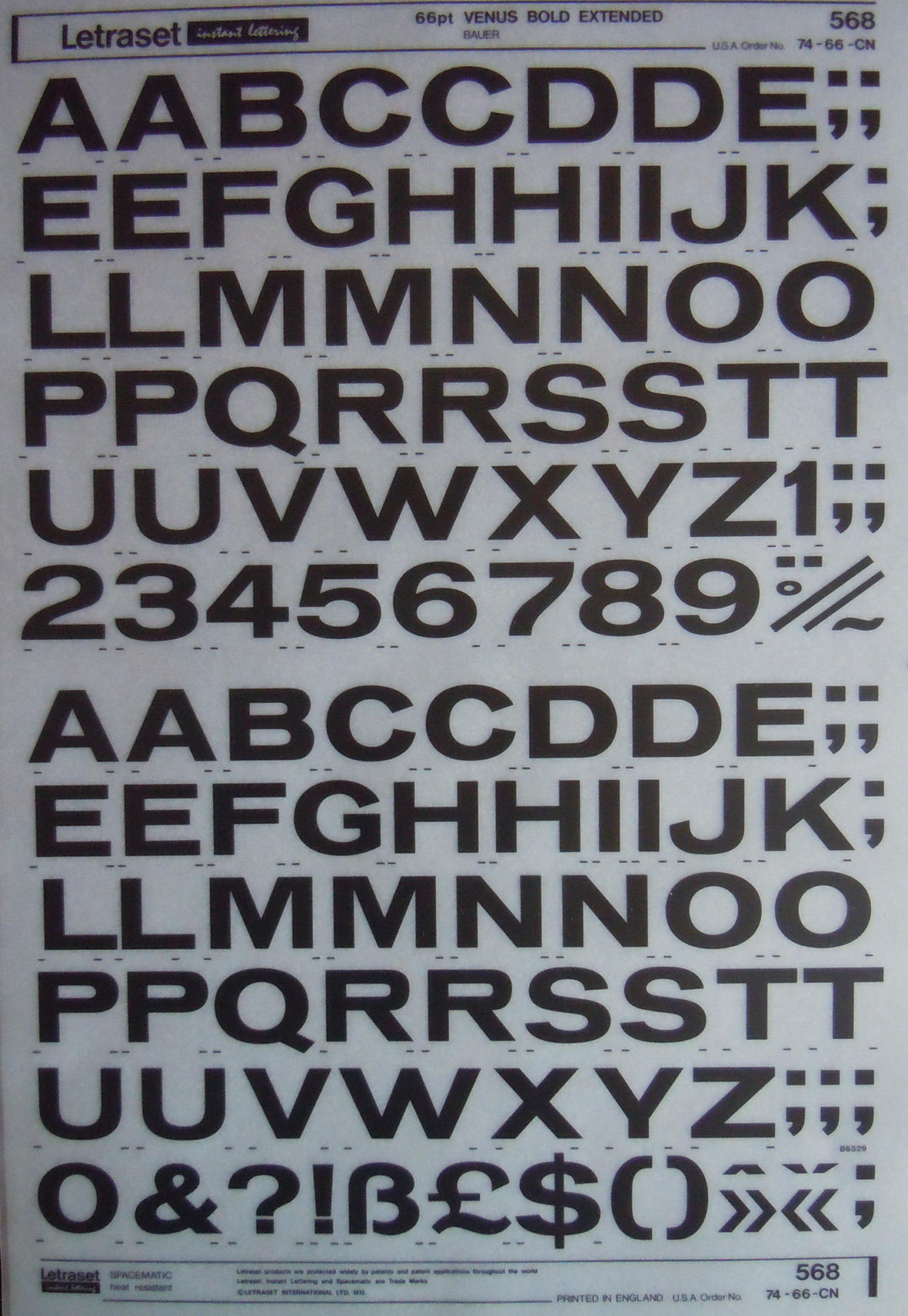 VENUS BOLD EXTENDED (16pt/66pt/96pt) Letraset vintage zum sofortigen ...