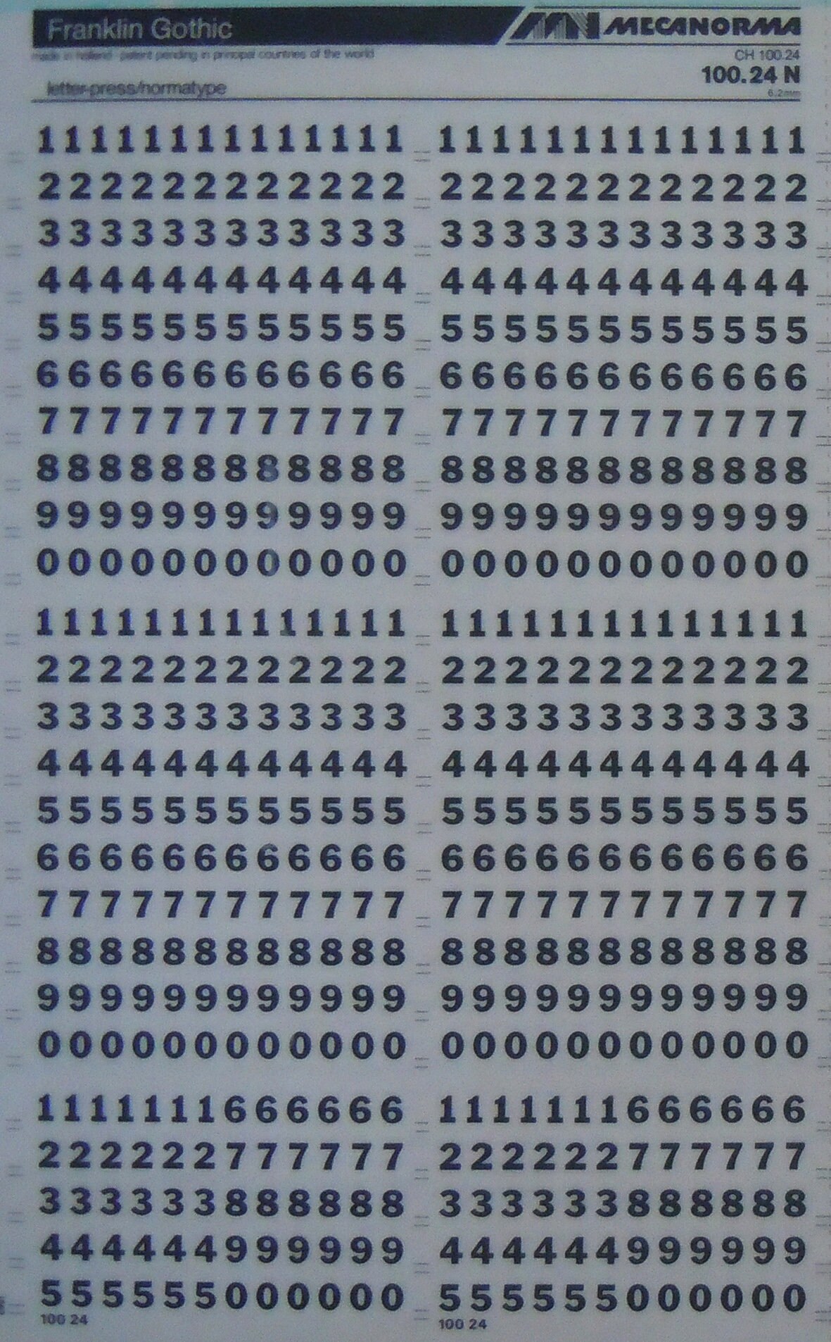 NUMBERS vintage Letraset Chartpak instant rub on numeral | Etsy