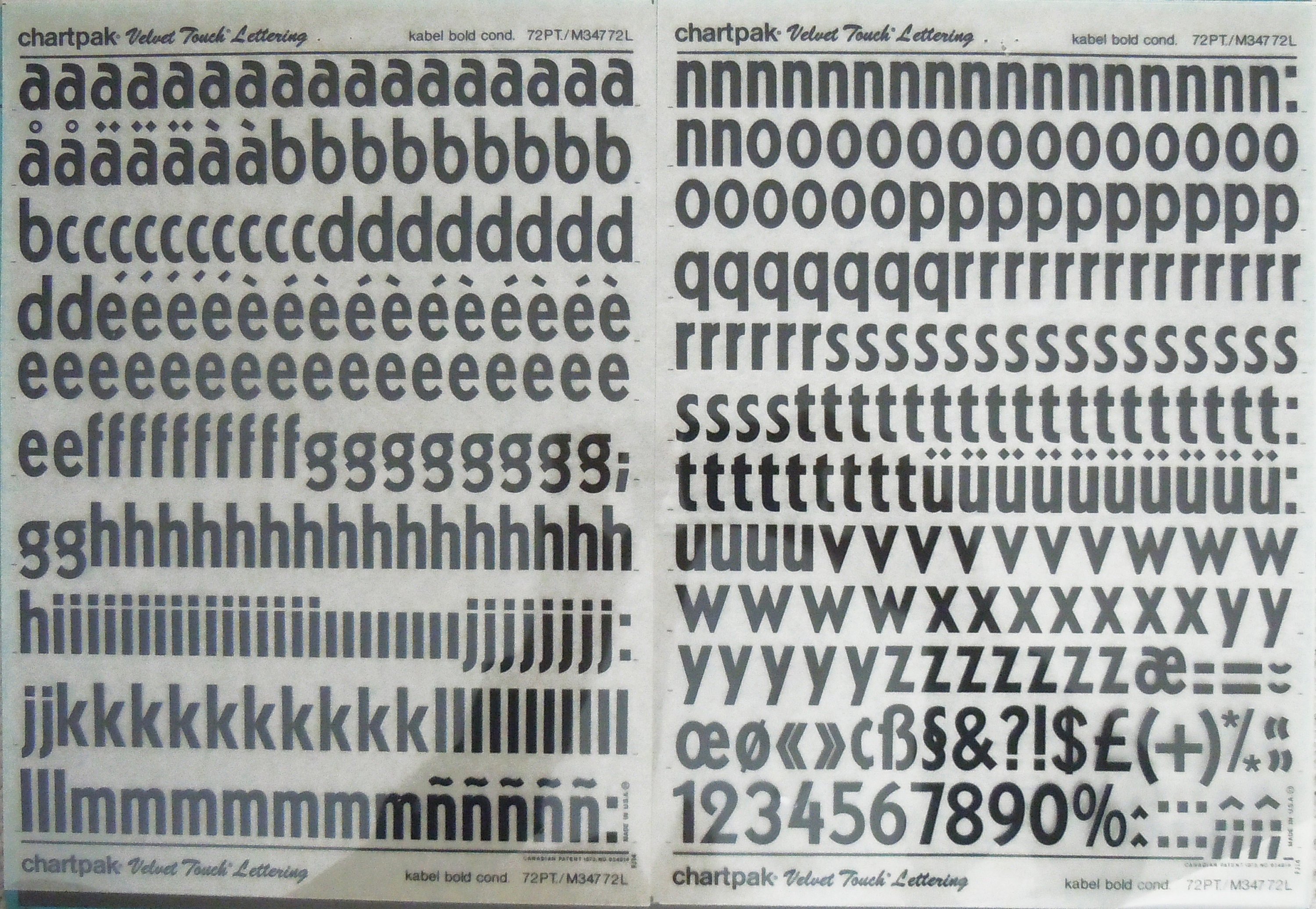 KABEL BOLD CONDENSED Chartpak Dry Letter Transfers choose Font Size - Etsy