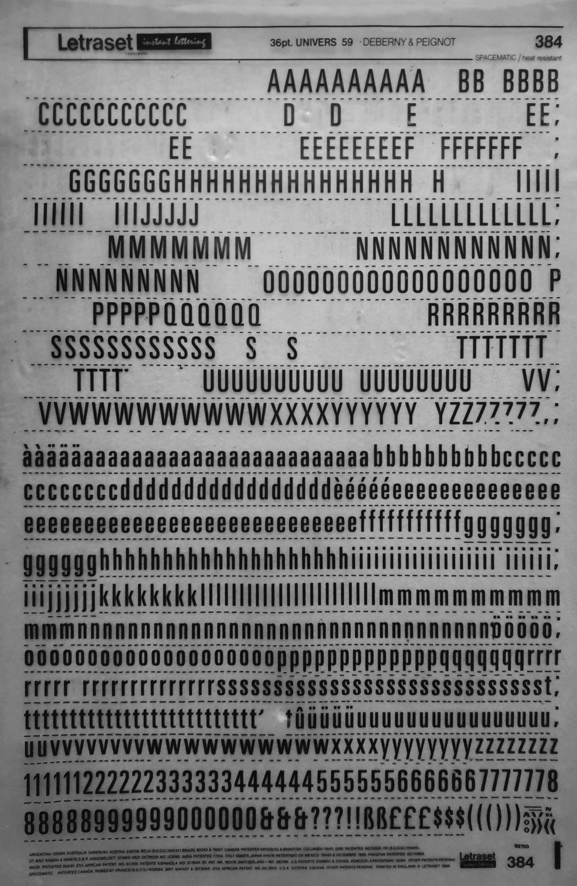 UNIVERS 59 20pt/24pt/36pt/48pt/60pt/72pt Letraset / - Etsy
