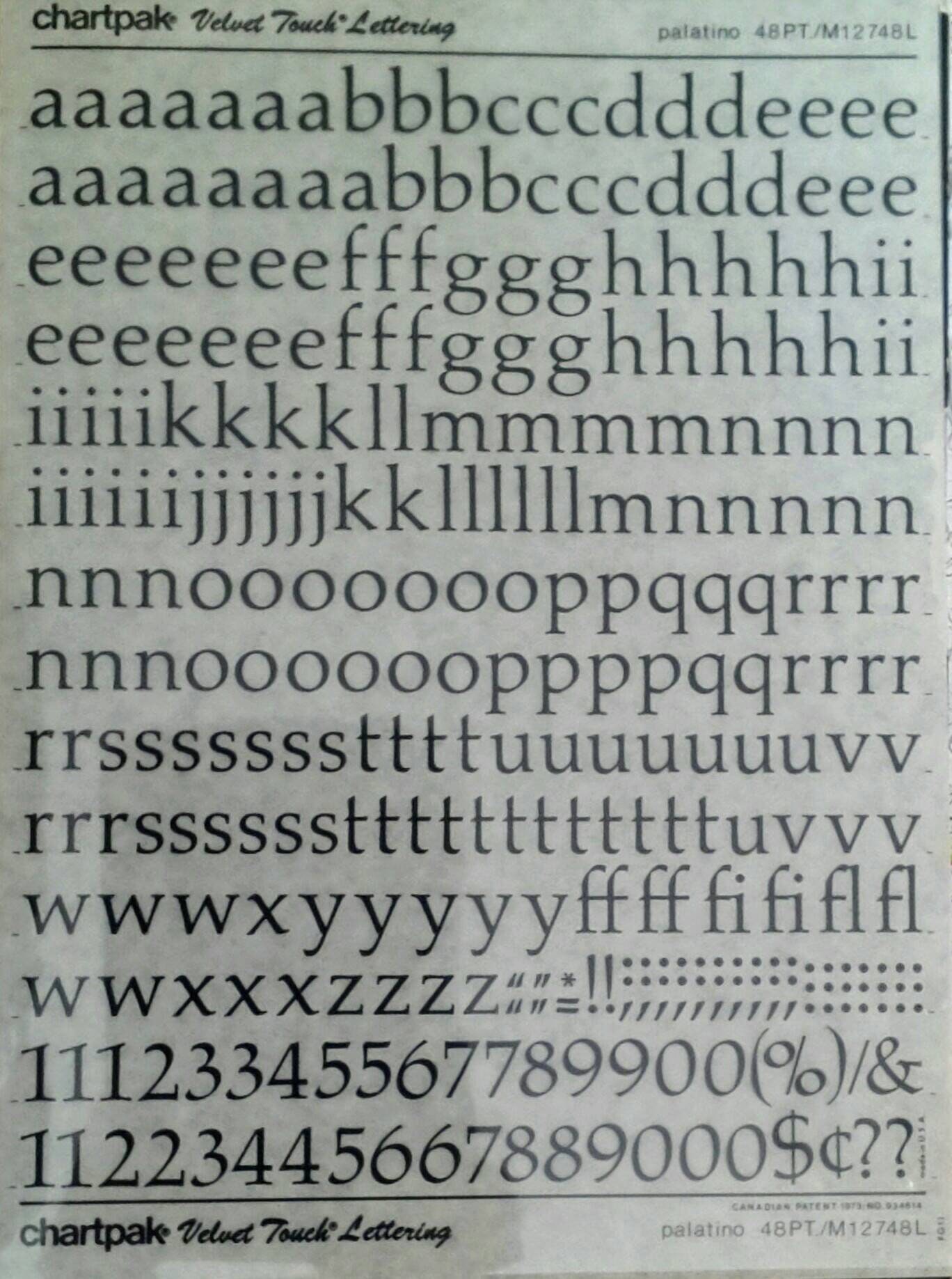 PALATINO Chartpak Letter/number Dry Rub on Transfers ref - Etsy