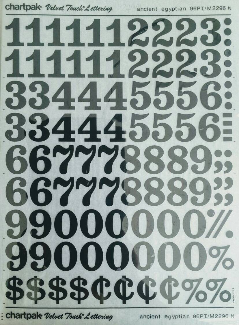 ANCIENT EGYPTIAN NUMBERS 48pt Chartpak Numeral Dry Rub on - Etsy