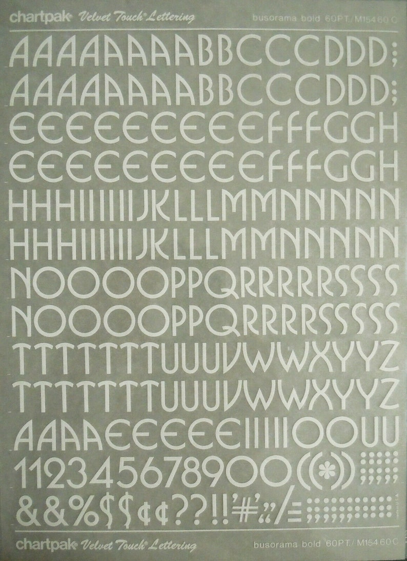 BUSORAMA BOLD - White Chartpak Letter/number Dry Rub on Transfers - Etsy