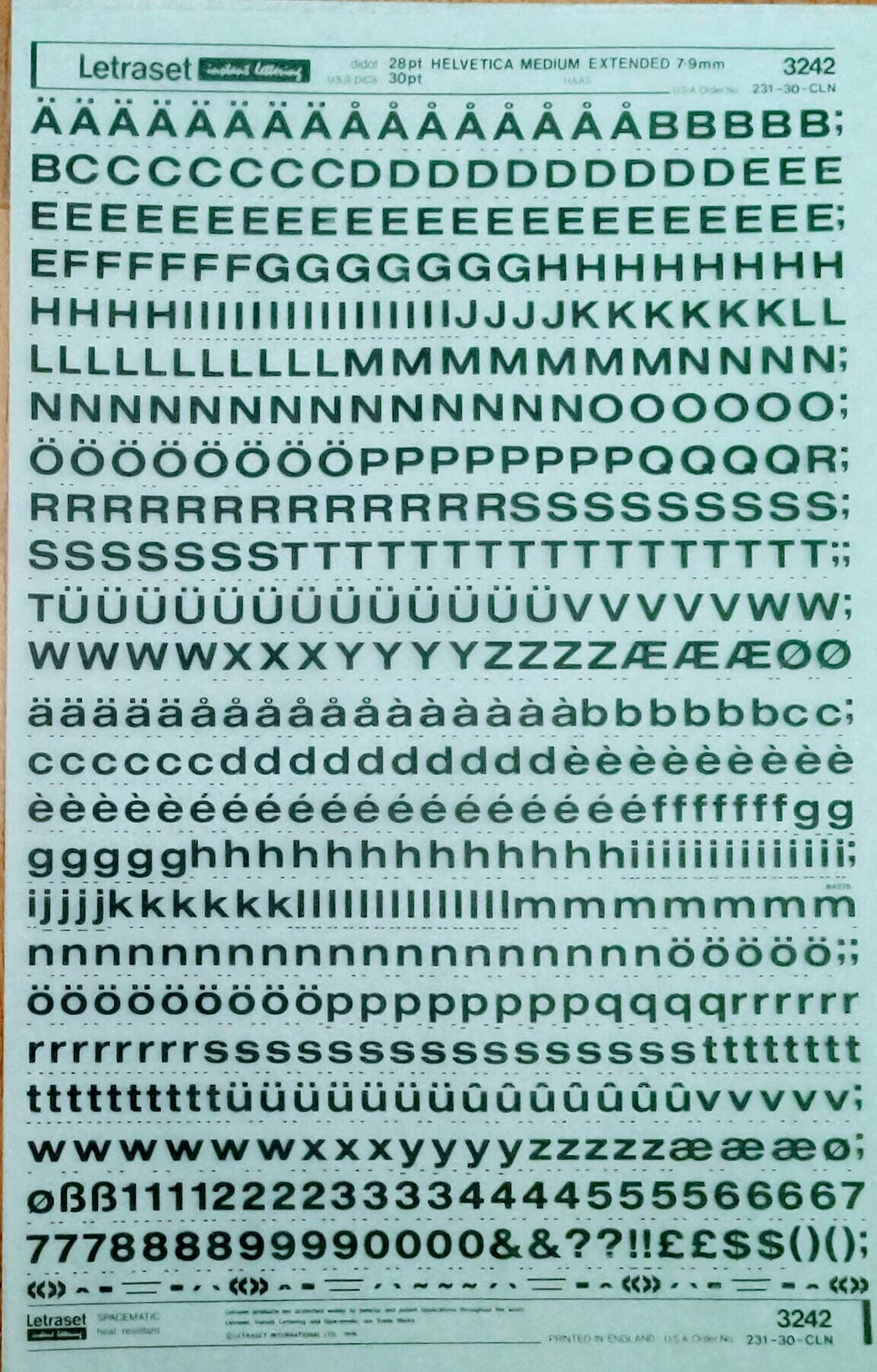 HELVETICA MEDIUM EXTENDED 48pt/42pt/28pt/20pt Letraset - Etsy España