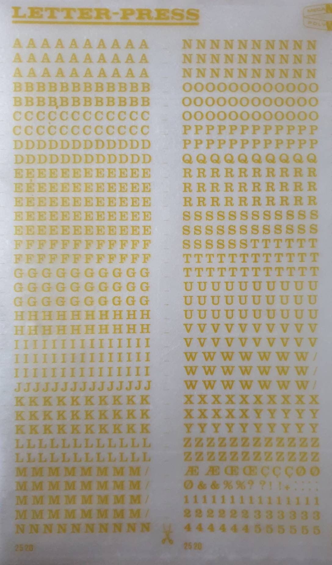 CLARENDON YELLOW Transfers for Transparencies 48pt/36pt - Etsy UK