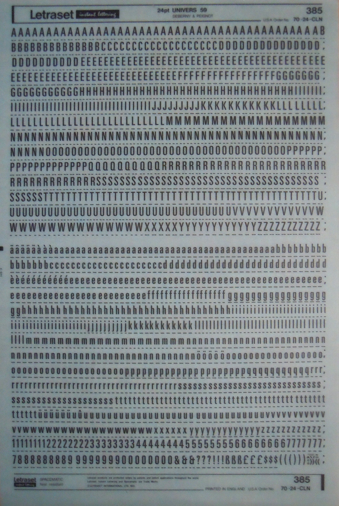 UNIVERS 59 20pt/24pt/36pt/48pt/60pt/72pt Letraset / - Etsy