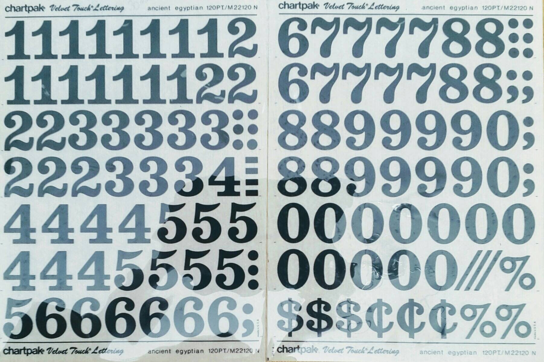 ANCIENT EGYPTIAN NUMBERS 48pt Chartpak Numeral Dry Rub on - Etsy