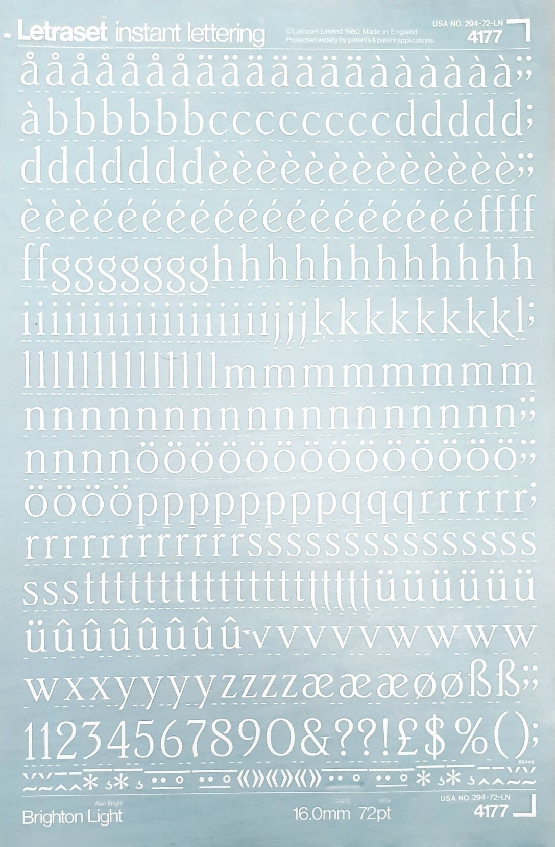 BRIGHTON LIGHT 72pt White Letraset Instant Rub on Transfer - Etsy