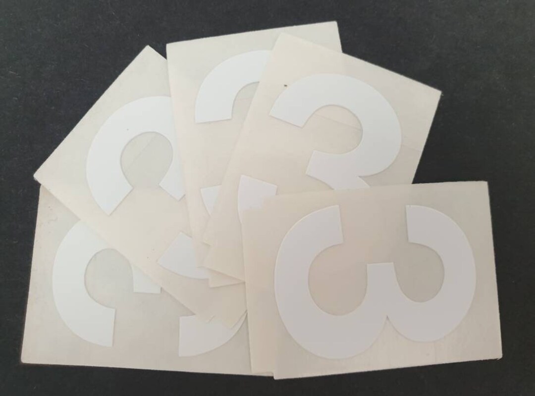 LETRASIGN VINYL NUMBERS / White (38mm/50mm) Letraset Letrasign Vintage ...